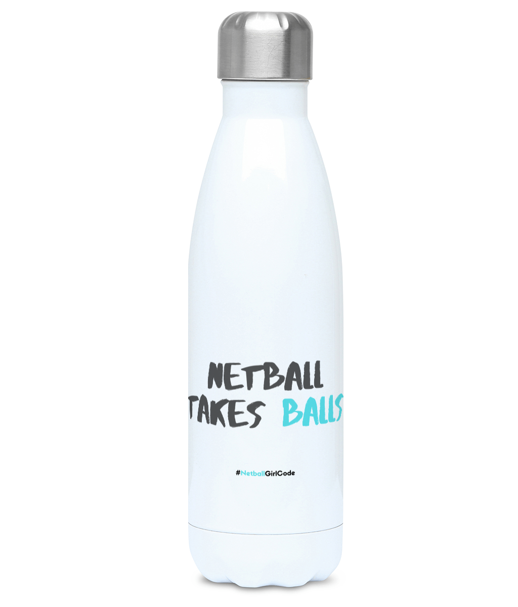 'Netball Takes Balls' Netball Hydro Sports Water Bottle 500ml I Netball ...