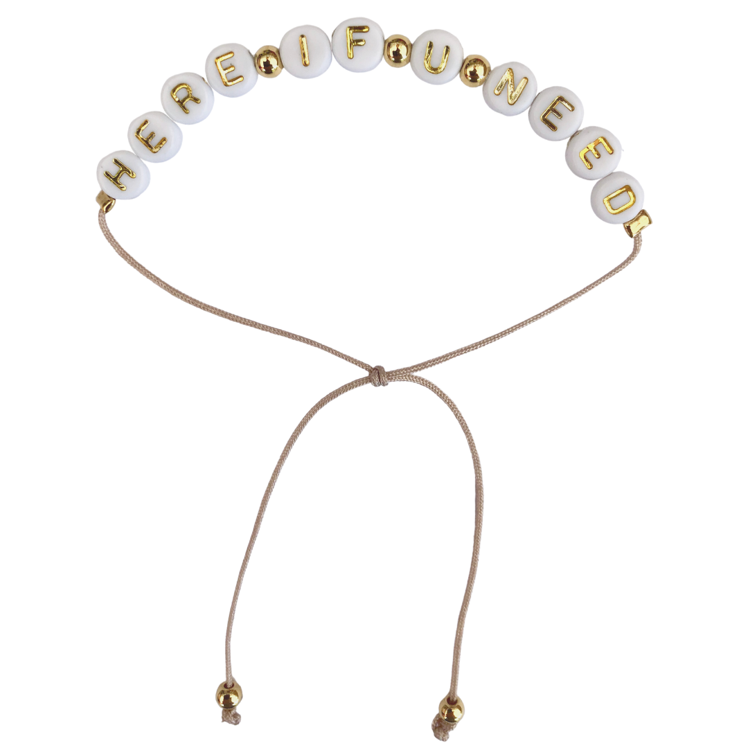 'Here if U Need' Handmade Bracelet for Netballers I Netball Gifts ...